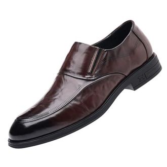 Generic Chaussures de mariage formelles pour homme classique verni sans lacets - Mocassins &agrave; enfiler - Bout uni - Chaussures larges antid&eacute;rapantes et conforta