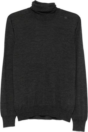 Barba Homme, Pulls, Gris, Taille: L Pull col roulé en laine et soie de luxe