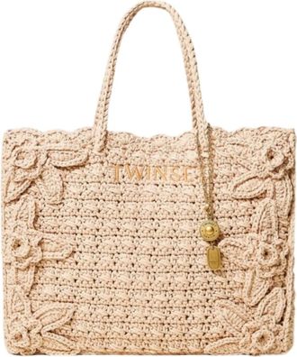 Twinset Femme, Sacs, Beige, Taille: ONE Size Crochet Shopper