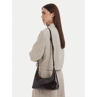 Calvin Klein Handtasche Calvin Klein Foil Logo Glossy Conv Shoulder B LV04F3737G Braun