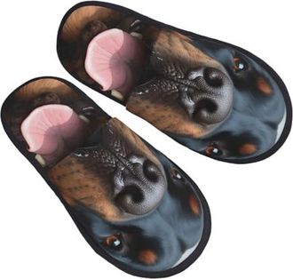 Generic Homme Femme Slippers Hotel T&ecirc;te De Langue De Chien Rottweiler Chaussons Classique Pantoufle Adulte Pantoufles DHiver Pour Voyages Piscine Salon L