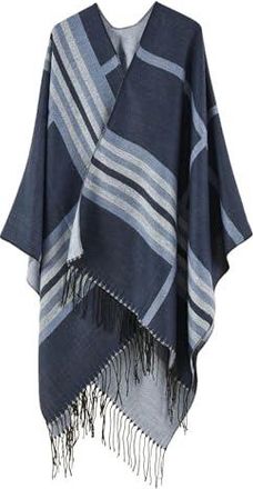 Generic Poncho Femme Hiver Chaud Chale Femme Hiver Chaud Cape Femme Effet enveloppant Ch&acirc;le Imprim&eacute; Doux Cardigan Double &Eacute;paisseur Tr&egrave;s