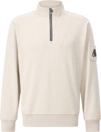 Moose Knuckles Homme, Sweatshirts et sweats &agrave; capuche, Beige, Taille: M Sweat &agrave; Capuche en Coton avec Patch Logo en M&eacute;tal