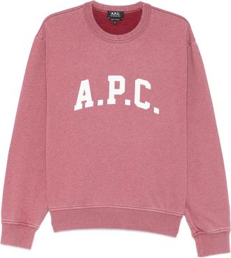 A.P.C. pull à logo imprimé - Rose