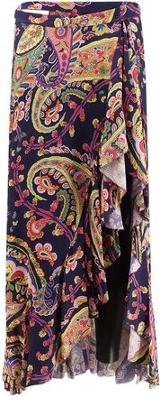 Etro Femme, Jupes, Multicolore, Taille: 40 FR Ruffled Paisley Maxi Skirt