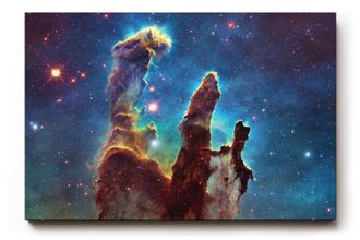 Paul Sinus Art Sinus Art Wandbild 120x80cm Bekanntes NASA-Motiv der Säulen der Schöpfung in farbgewaltiger Sternenlandschaft