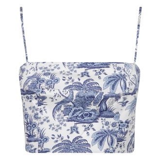 Staud Staud, Femme, Tops, Multicolore, Taille: 38 FR Haut Blanc avec Fermeture &Eacute;clair au Dos et Bretelles Ajustables