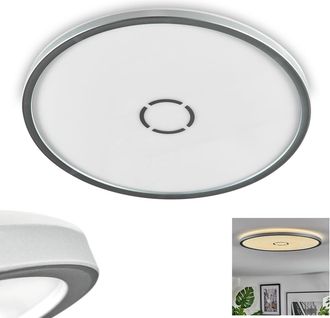 HOFSTEIN LED Deckenleuchte Simonstorp, Deckenlampe aus Metall/Kunststoff in Silberfarben/Wei&szlig;, moderne Leuchte im flachen Design, 22 Watt, 3000 Lumen, 4000 Kel