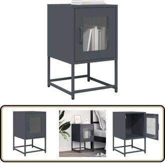 vidaXL Nachttisch Anthrazit 36x39x60,5 cm Kaltgewalzter Stahl - Vidaxl