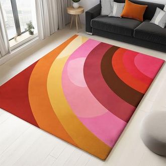 Generic Tapis &agrave; Motif G&eacute;om&eacute;trie Lignes Salon, Couleur Abstrait Antid&eacute;rapant &agrave; Poils Courts Doux Chambre Poil Ras de Sol, Pas de Perte de Poils 160 x 230 cm