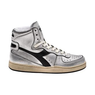 Diadora Premium Stone Washed Nat&uuml;rliche Ledersneakers - - Shoes - Damen - Grau - 37 EU