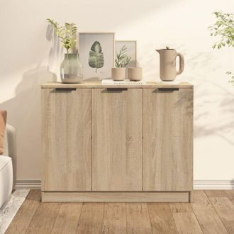 vidaXL Buffet Ch&ecirc;ne sonoma 90,5x30x70 cm Bois ding&eacute;nierie Vidaxl