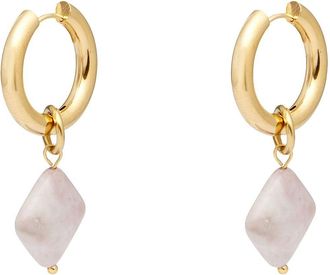 8 by YOOX GOLDEN HOOPS WITH SQUARE PENDANT