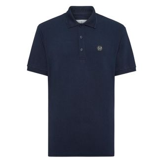 Philipp Plein Homme, Tops, Bleu, Taille: 3XL Pique Polo SS Gothic Plein