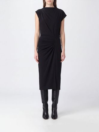 Isabel Marant Robe midi asym&eacute;trique en flanelle de laine avec drap&eacute;
