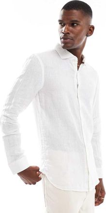 Superdry Chemise de vacances brodée en lin - Blanc optique