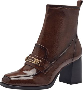 Tamaris Damen Absatzstiefelette Blockabsatz Vegan; COGNAC, EU 38