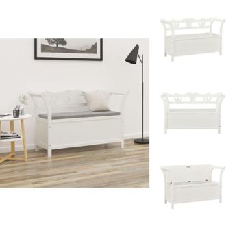 vidaXL Sitzbank Wei&szlig; 107x45x75,5 cm Massivholz Tanne - Holzbank - Wohnzimmerbank - Garderobe - Einbaubank - Flurbank