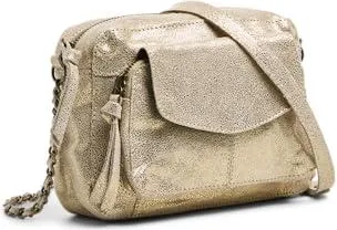Pieces Sac à bandoulière en cuir pour femme, Couleur doré/neige, Einheitsgröße