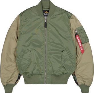 Alpha Industries Alpha Industries Herren MA-1 Camo Back Embroidery Bomberjacke, Sage-Green, L