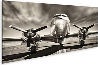 Islandburner Bild auf Leinwand Retro-Flugzeug - Leinwand Bild in verschiedenen Formaten für Wohnzimmer, Schlafzimmer oder Küche - Leinwandbilder, Wandbilder, Wand-