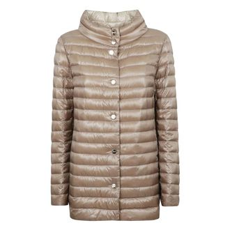 Herno Femme, Manteaux, Beige, Taille: 36 FR Doudoune r&eacute;versible en nylon &agrave; col montant