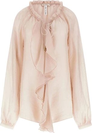Guess Femme, Blouses et Chemises, Rose, Taille: 42 FR Maelys Ruffled Blouse