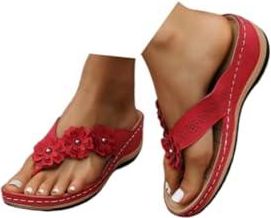 Generic Sandales orthop&eacute;diques pour femme - Tongs confortables avec soutien de la vo&ucirc;te plantaire - Sandales d&eacute;t&eacute; d&eacute;contract&eacute;es - Sandales compens&eacute;es habill&eacute;e