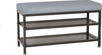 Generic Schuhwechselbank, Eingangsbank mit weichem Kissen, platzsparende Aufbewahrungsbank aus Metall und Leder, geeignet for Wohnzimmer, Schlafzimmer und Flu