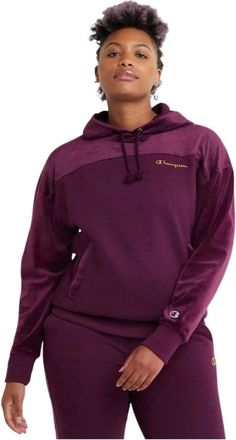 Champion Femme, Sweatshirts et sweats &agrave; capuche, Violet, Taille: 38 FR Sweat &agrave; capuche pull-over