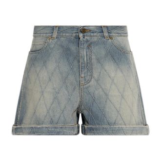 Balmain Vintage-Effekt Denim Shorts - - Shorts - Damen - Blau - L