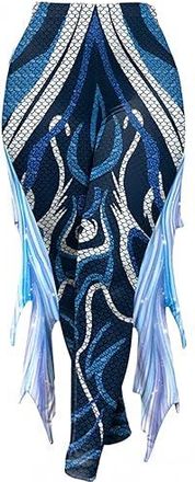 Ocean Plus Leggings pour Femmes avec Impression Numérique Pantalon Imprimé Pantalon Sirène (XL, Bleu Royal)