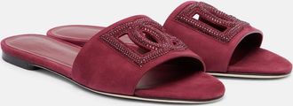 Dolce & Gabbana Mules DG en daim à cristaux