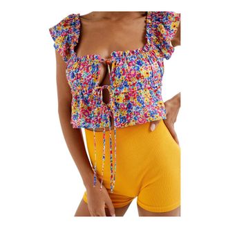 For Love & Lemons Spitze - - Tops - Damen - Blau - XS