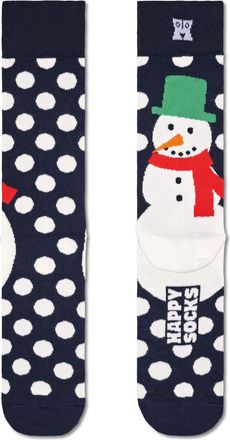 Happy Socks Unisex Jumbo Snowman Crew Socken, Navy, M-L