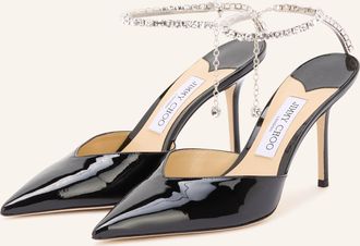 Jimmy Choo London Slingpumps Saeda 85 Mit Schmucksteinen schwarz
