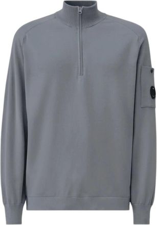 C.P. Company C.p. Company, Homme, Sweatshirts et sweats &agrave; capuche, Bleu, Taille: S Cotton Crepe Half Zip