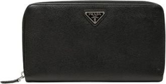 Prada Portefeuille organisateur de voyage Saffiano Pre-owned - Femme - Pre-owned - Noir - Taille: ONE Size