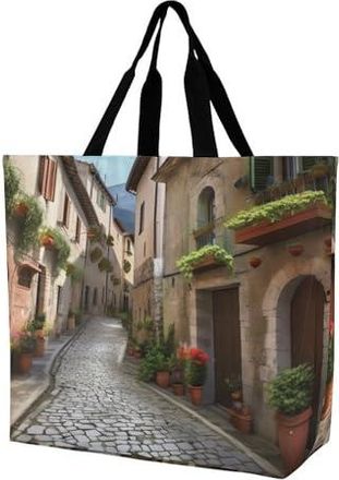 Generic Rue De La Ville Italienne Sac A Main Femme D&eacute;contract&eacute; Sacs De Courses L&eacute;ger Sac Cabas Pour Travail Gym Quotidienne