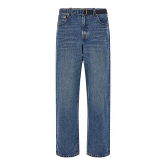 sacai Weite Jeans mit G&uuml;rtel - - Jeans - Herren - Blau - 2XS