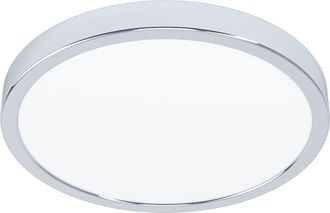Eglo LED Deckenleuchte Fueva 5, Ø 28,5 cm, Aufbauleuchte, Bad-Deckenlampe aus Metall in Chrom und Kunststoff Leuchtfläche in Weiß, Badezimmer Lampe, LED Au