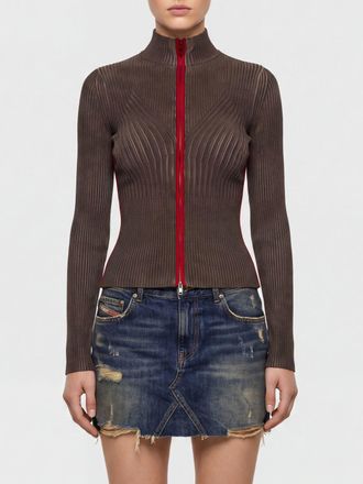 Diesel Cardigan slim fit &agrave; col roul&eacute; en viscose c&ocirc;tel&eacute;e avec fermeture zipp&eacute;e