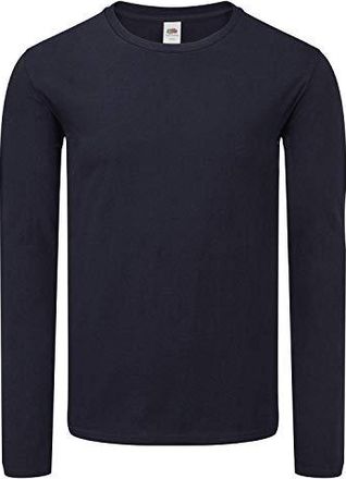 Fruit Of The Loom Iconic 150 Classic T-shirt à manches longues, Bleu marine profond, XL