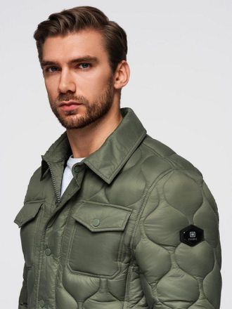 Ombre Steppjacke Steppjacke f&uuml;r Herren im Hemdstil
