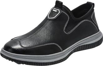 Generic Baskets en cuir &agrave; enfiler pour homme, chaussures de conduite plates l&eacute;g&egrave;res et respirantes, chaussures bateau r&eacute;tro, tendance, chaussures basses d&eacute;con