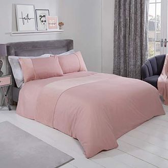 Sienna Bettwäsche-Set, 100% Polyester, superweiches Kaninchenfellimitat, Blush Pink, Super King Size