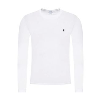 Polo Ralph Lauren Homme, Tops, Blanc, Taille: M T-shirt &agrave; Manches Longues avec Logo Brod&eacute;
