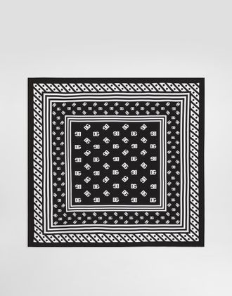 Dolce & Gabbana Tuch 70x70 Aus Twill Dg-logoprint Allover - Frau Schals Und Tücher Print Onesize