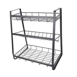 DOITOOL Küchen Gewürzregale Aus Hochwertigen Materialien Multifunktionsregal Mit Drei Platzsparendes Haushaltsregal Für Kleine Wohnräume Und Küchenaufbewahrun