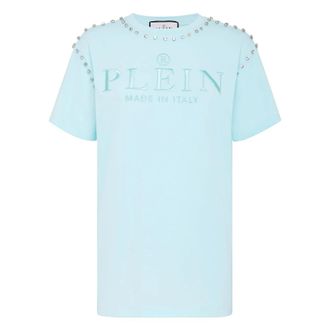 Philipp Plein T-shirt Round Neck SS Stones - - Tops - Damen - Blau - XS